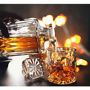 ELIDOMC 11Oz Old Fashioned Glasses With Luxury Giftbox, Unique Lead Free Cocktail Glass, Crystal Clear Whiskey Glasses for Men (Set of 4)