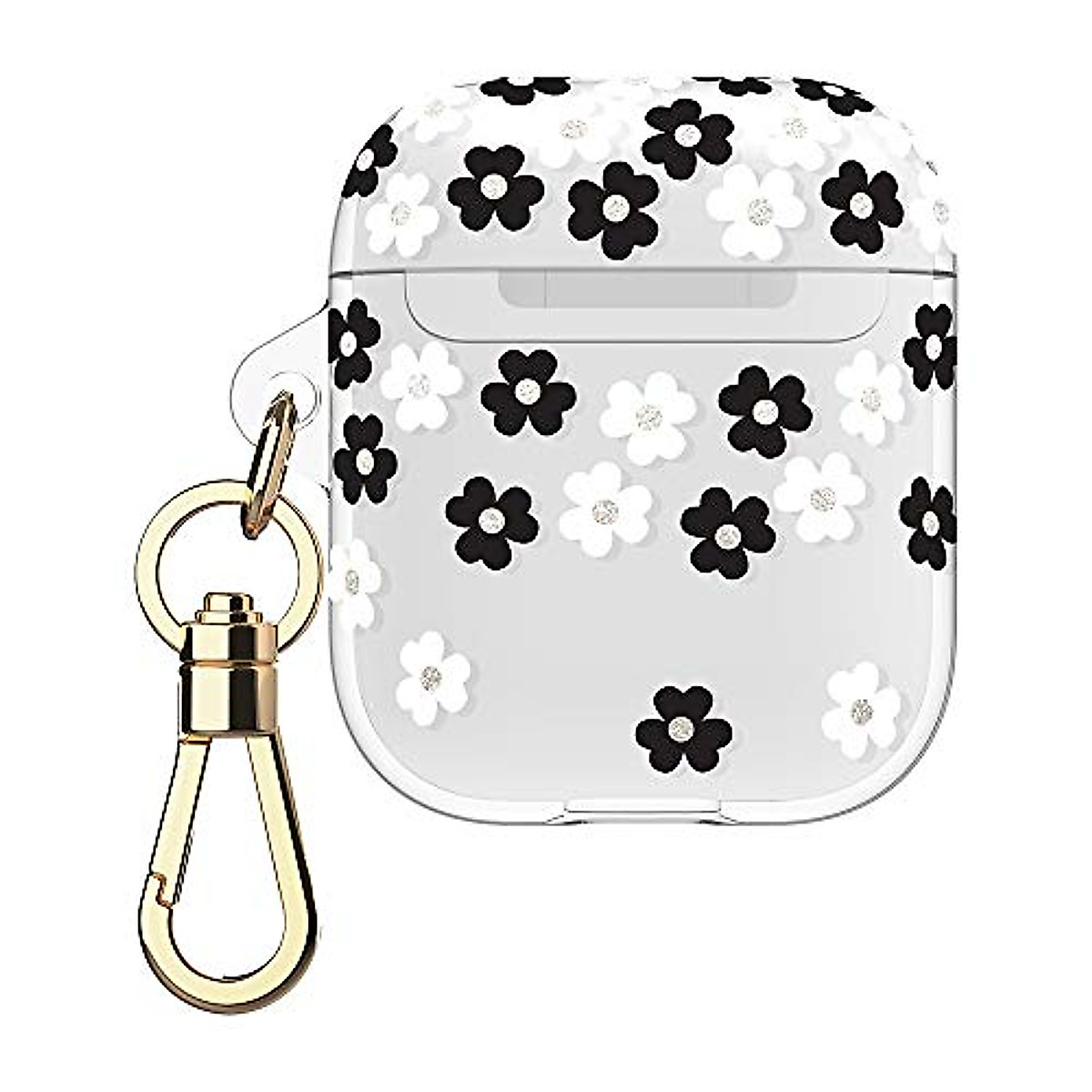 kate spade new york Scattered Flowers Case for AirPods 2 & 1 - Protective Wireless Charging Cover with Keychain (Front LED Visible)