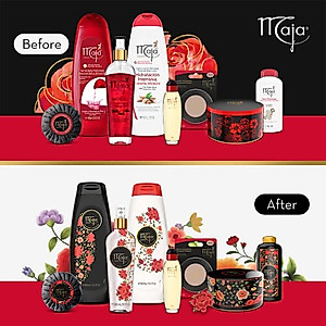 Maja Pressed Compact Powder for Flawless Uniform Coverage, Matte Skin, Without Shine, Long Lasting Effect, Fragrance-Free, Mirror and Tassel, Beige Oscuro Color, 0.53 Oz, Box