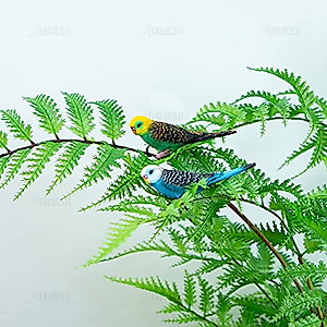 AUEAR, 4 Pack Bird Decorative Figurines, Mini Cute Fake Parrot Bird Parakeet Animal Model Toys Home Decor Garden Cake Decoration