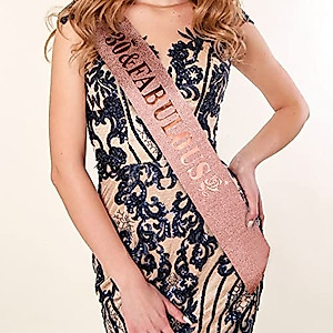 30th Birthday Sash and Tiara for Women, 30th Birthday Decorations for Women, 30th Birthday Sash, Rose Gold 30 & Fabulous Birthday Sash and Tiara for Women, 30th Birthday Gifts for Her