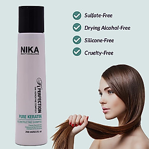 NIKA Fairy Silk- Pure Keratin Reconstructing Shampoo, 8.50fl X1