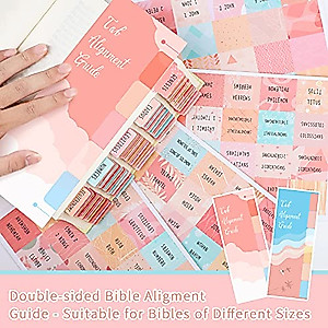 PAIVSUN Bible Tabs for Study Bible, Bible Journaling Supplies Christian Gift for Women, 66 Bible Index Tabs Old and New Testament, 14 Blank Tabs, Large Print Bible Book Tabs for Women Kids - Pinkbrown