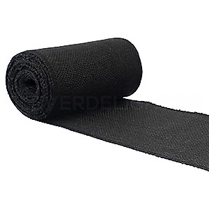 CleverDelights 6" Black Burlap Roll - Finished Edges - 10 Yards - Jute Burlap Fabric