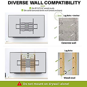 USX MOUNT Full Motion TV Wall Mount for Most 37-75 inch TV, Swivel and Tilt TV Mount with Dual Articulating Arms, Wall Mount TV Bracket Up to 132lbs, VESA 600x400mm, 16" Wood Studs, XML019