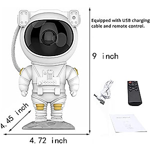 Utnmdd Astronaut Light Star Galaxy Projector - Star Night Light for Kids LED Sky Astronaut Projector with Timer, Remote Control and 360°Adjustable Rotating for Bedroom (Astronaut)