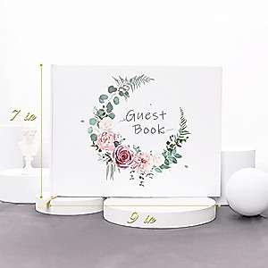 Vienrose Wedding Guest Book Registry Sign-in Book with 123 Blank Lined Pages Gilded Edges Hardcover Book for Wedding Baby Shower Birthday