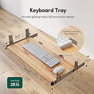 FEZIBO Standing Desk with Keyboard Tray, 55 × 24 Inches Electric Height Adjustable Desk, Sit Stand Up Desk, Computer Office Desk, Light Rustic
