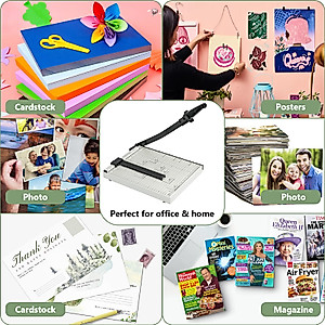 Optomni 12-Inch Paper Cutter, Heavy Duty Guillotine Paper Cutter with 10 Sheet Capacity, Ideal Paper Trimmer for Classroom, Cardstock, Art Projects, and Office Use