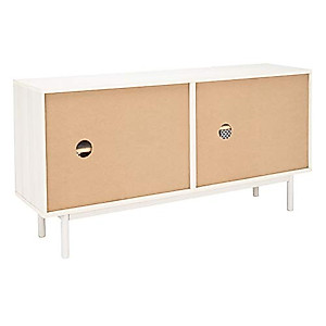 Safavieh Home Collection Piran White and Gold 4-Door 2-Shelf Media (65-inch Flat Screen) TV Stand