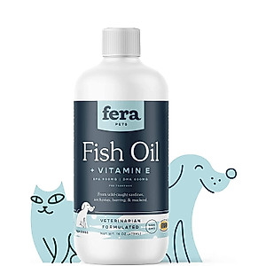 Fera Pets - Health Bundle of 3, Includes Fish Oil for Cats and Dogs (16oz), Organic Probiotics for Dogs and Cats with Prebiotics (60 Scoops), Hip and Joint Support for Dogs (90 Soft Chews)
