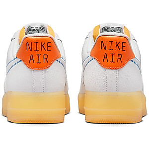 Nike mens Air Force 1 '07 LV8 shoes, Grey/University Blue/Orange, 14
