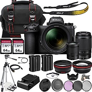 Nikon Z7 II Mirrorless Camera w/NIKKOR Z 24-70mm f/4 S Lens + NIKKOR Z DX 50-250mm f/4.5-6.3 VR Lens + 128GB Memory + Case + Tripod + 3 Piece Filter Kit + More (35pc Bundle)