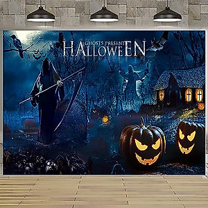 AEAHALY 7x5ft Halloween Ghost Theme Party Decoration Backdrop