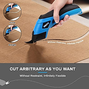 Ideashop Electric Scissors, 3.6V Cordless Electric Scissors, Electric Fabric Scissors with Replacement Cutting Blade, Rechargeable Electric Box Cutter for Cardboard, Craft, Fabric, Carpet, Leather