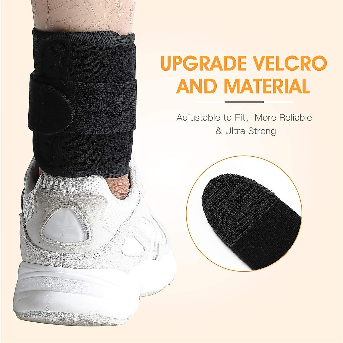 Tenbon Ankle Support Drop Foot Brace Orthosis - Comfort Cushioned Adjustable Wrap Compression For Improved Walking Gait, Prevents Cramps Ankle Sprains (Black)