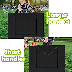 BUSOHA Large Clear Mesh Vinyl Bag with Handle and Zipper/Waterproof Art Storage Bag for Artworks, Charts and Teaching Material Multipurpose -19 x 25 Inch