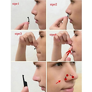 VANANA 3 Sizes Invisible Nose Lifter, Soft Silicone Nose Sharper Straightening Nose Up Corrector Tool, Comfortable Easy Install Removable (Black)