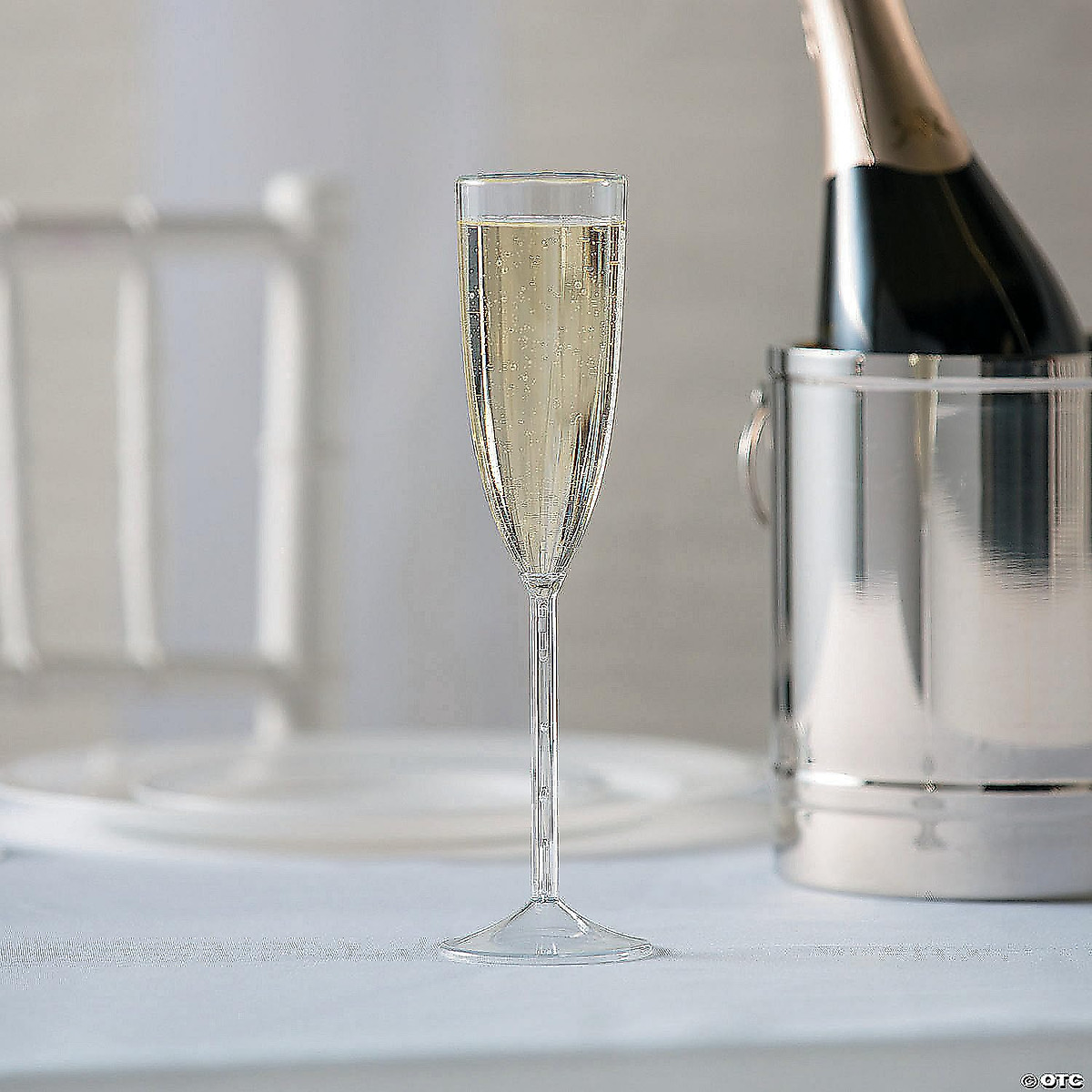 Fun Express Premium Plastic Etched Champagne Flutes Bulk 100 Ct