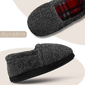 Tuboom Boys Slippers Kids House Shoes with Cozy Memory Indoor Outdoor (Toddler/Little Kid/Big Kid) color grey size 11-12