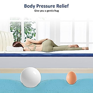 Twin Mattress Topper 2 Inch Gel Infused Cozary Memory Foam Cooling Bed Pad High Density Firm Mattress Pad for Pain Relief with Removable & Washable Cover for Bedroom and RV