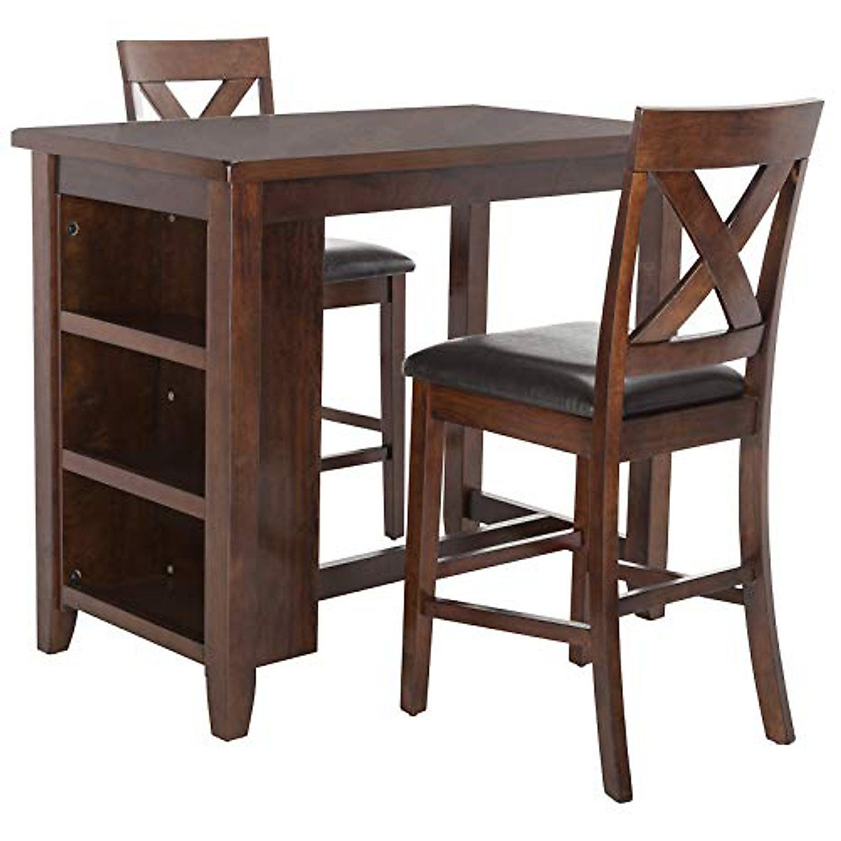 Safavieh Home Collection Everest 3 Piece Pub Set Mahogany and Black