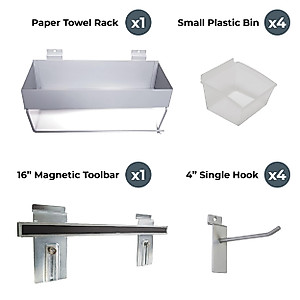 CrownWall Garage Organizer Kit - Accessories (CW10ORG-K)