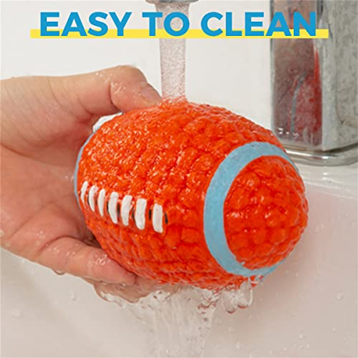 Luoxinseh Immortal Toy for Aggressive Chewers, Squeaky Football Toy,Indestructible Squeaky Dog Balls, Chew Toy for Pet Training Accessories for Large/Medium/Small Dogs (Large,A)