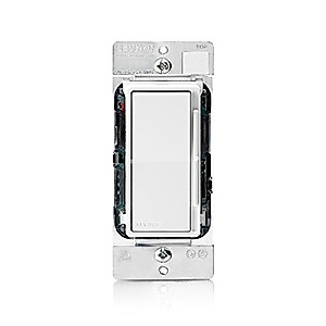 Leviton DSE06-10Z Decora Rocker Slide Electronic Low Voltage Dimmer, White/Ivory/Light Almond, Neutral Required