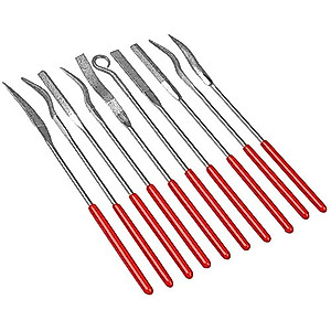 Bestgle 10Pcs Mini Diamond Needle File Set Jewelers Hand Files Tool Kit for Metal Ceramic Stone Jewelry Rough Carving Glass Filing, 140mm/5.1" Length