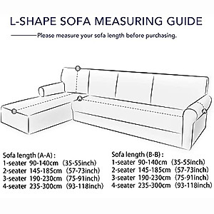 WAMBAS Solid Couch Cover Stretch L-Shaped Sofa Covers All Inclusive Solid 1.2.3.4 Seats Sofa Seat Cushion Covers -Peacock blue-4-seater