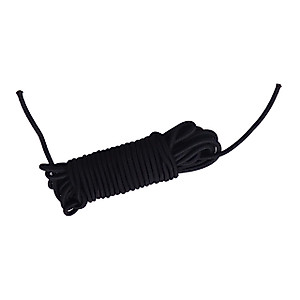 METER STAR 3/16" x20 Feet Black Elastic Cord Elastic Nylon Cords Kayak Deck Stretch String Rope & Tie Down Trailer Strap,Gravity Chair, Marine Grade (Black, 3/16" x20Feet)