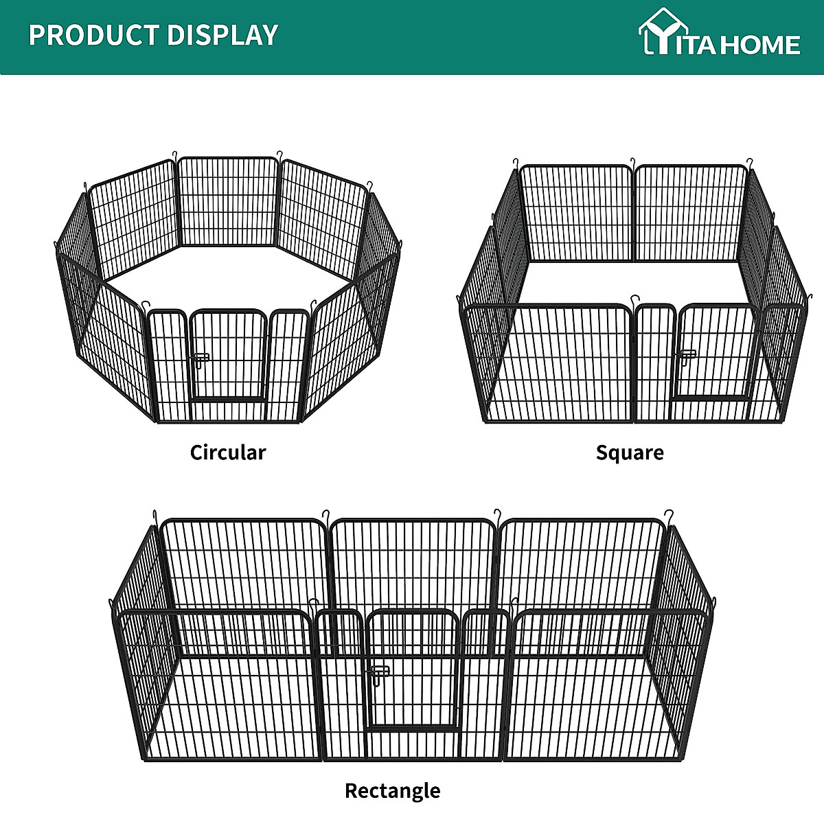 YITAHOME Garden Fence Outdoor Animal Barrier Fence Dog Fences for The Yard Metal Fence Border for Patio/Lawn (8Pcs 32inch)