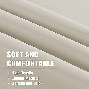 H.VERSAILTEX Blackout Curtains Thermal Insulated Window Treatment Panels Room Darkening Blackout Drapes for Living Room Back Tab/Rod Pocket Bedroom Draperies (2 Panels, Ivory/Cream, 42 x 84 Inch)