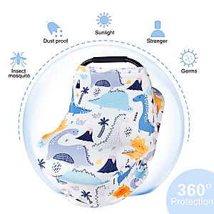 Nursing Cover Breastfeeding Cover, Stretchy Car Seat Cover for Babies, Soft Breathable Infant Carseat Canopy, Shopping Cart/High Chair/Stroller Covers