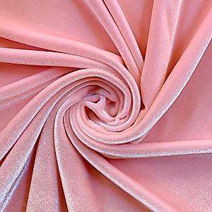 Princess Light Pink Polyester Spandex Stretch Velvet Fabric for Bows, Top Knots, Head Wraps, Clothes, Costumes, Crafts - NewFabricsDaily