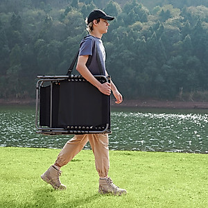 #WEJOY Outdoor Folding Chaise Lounge Chair for Outside, Patio, Beach, Poolside, Sunbathing, Adjustable 5-Position Reclining Chairs, Heavy Duty Camping Cot with Shoulder Strap and Pillow, Black