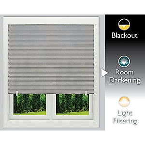 Redi Shade No Tools Original Room Darkening Pleated Paper Shade Gray, 36 in x 72 in, 6 Pack