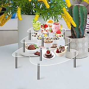 Abaodam 3pcs Cake Display Stand Clear Shelves for Display Toy Storage Stand Perfume Organizer for Dresser Food Stands for Display Party Acrylic Tiered Display Stand Tiered Shelf Organizer