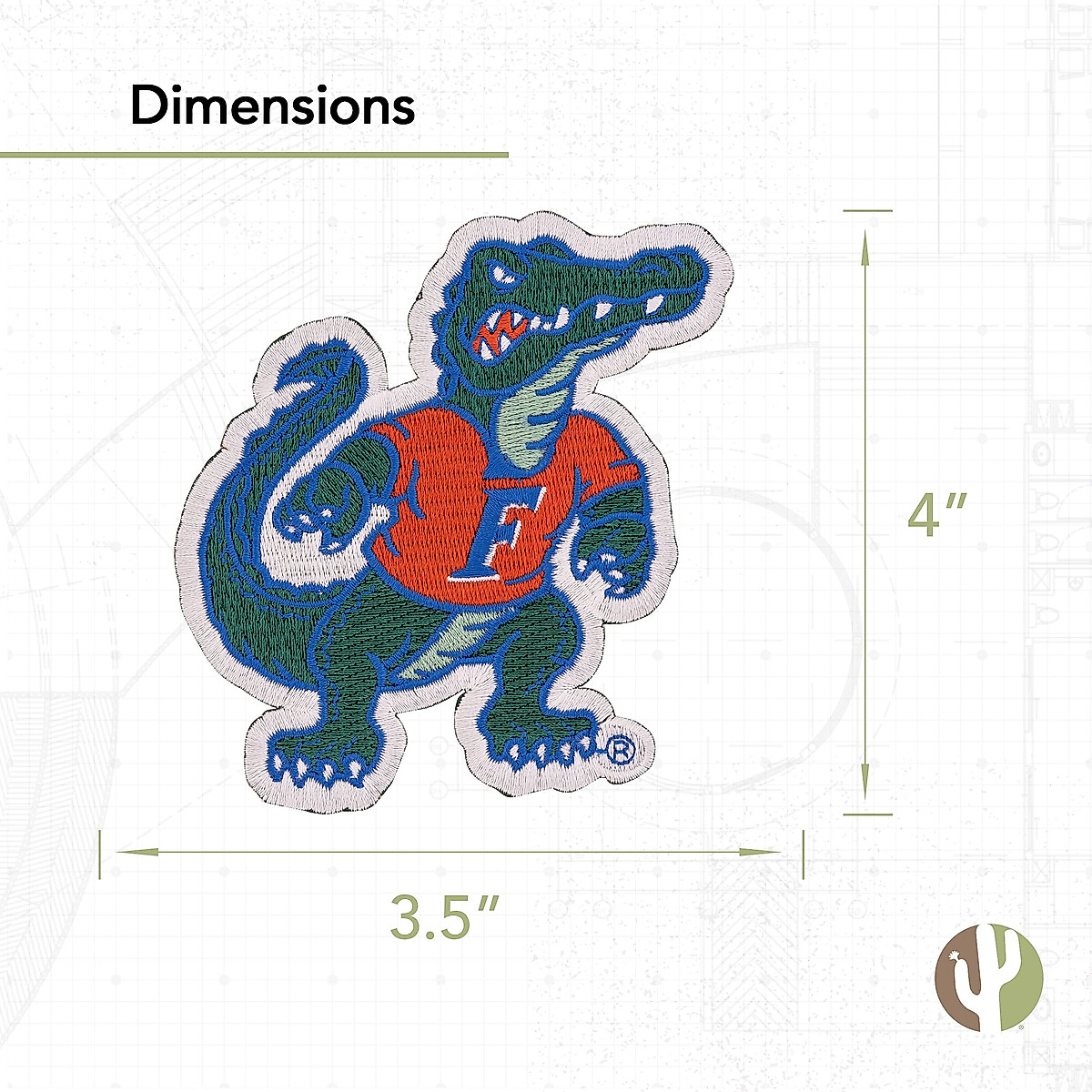 Desert Cactus University of Florida Patch – Embroidered Iron On/Sew On Applique for Blazers, Jackets, Backpacks, Bags, Hats & Tactical Gear – Florida Gators (Patch - Design B)