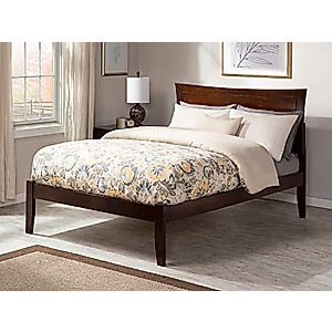 AFI Metro Full Platform Bed with Open Footboard and Turbo Charger in Walnut