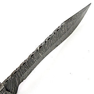 PAL 2000 KNIVES HK-9295 Handmade Damascus Steel 13 Inches Hunting Knife Ram Horn Handle with Sheath