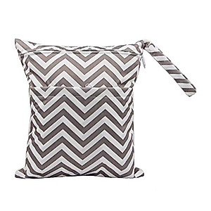 PandaEar (2 Pack Waterproof Wet Dry Bags Reusable Cloth Diaper | Multi-Functional Beach Travel Pool Yoga Gym Bag for Baby Items Swimsuits or Wet Clothes (Multi-Color 1)