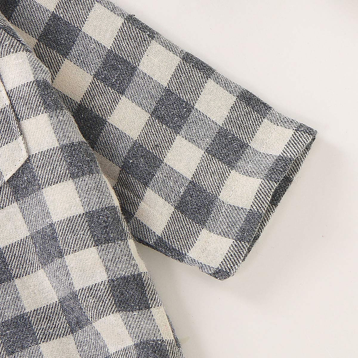 HZYKOK Toddler Boy Clothes Baby Girl Bodysuit Long Sleeve Romper Yellow and Black Plaid Shirts Blouse with Pocket Cute One-Piece Jumpsuit Play Wear Clothing