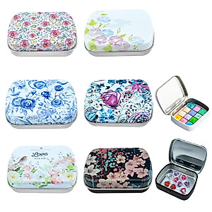 Kukiwhy 6 PCS Mini Metal with Lid Portable Storage Box,for Items,Earplugs, Pills, Tiny Bead, Nail, Jewelry Findings