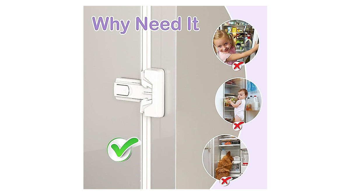 Childproof Refrigerator Lock - Easy Install, No Tools Needed