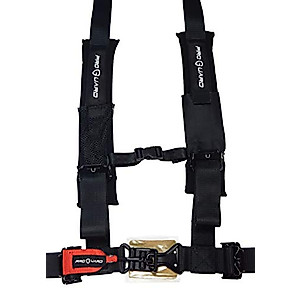 PROGUARD Black 4 Point Harness 2" Straps for Off Road Vehicle, ATV, UTV, Go Kart, Buggy, Side by Side, & Rock Bouncer (Two Pack)