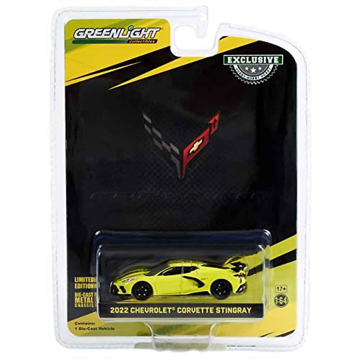 Greenlight 30321 2022 Chevy Corvette C8 Stingray Coupe - 2022 IMSA GTLM Championship Edition - Accelerate Yellow (Hobby Exclusive) 1/64 Scale