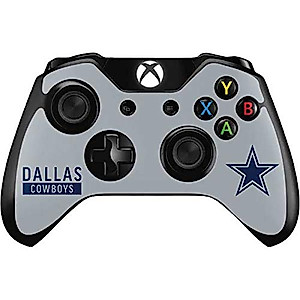 Skinit Decal Gaming Skin Compatible with Xbox One Controller - Officially Licensed NFL Dallas Cowboys Silver Performance Series Design