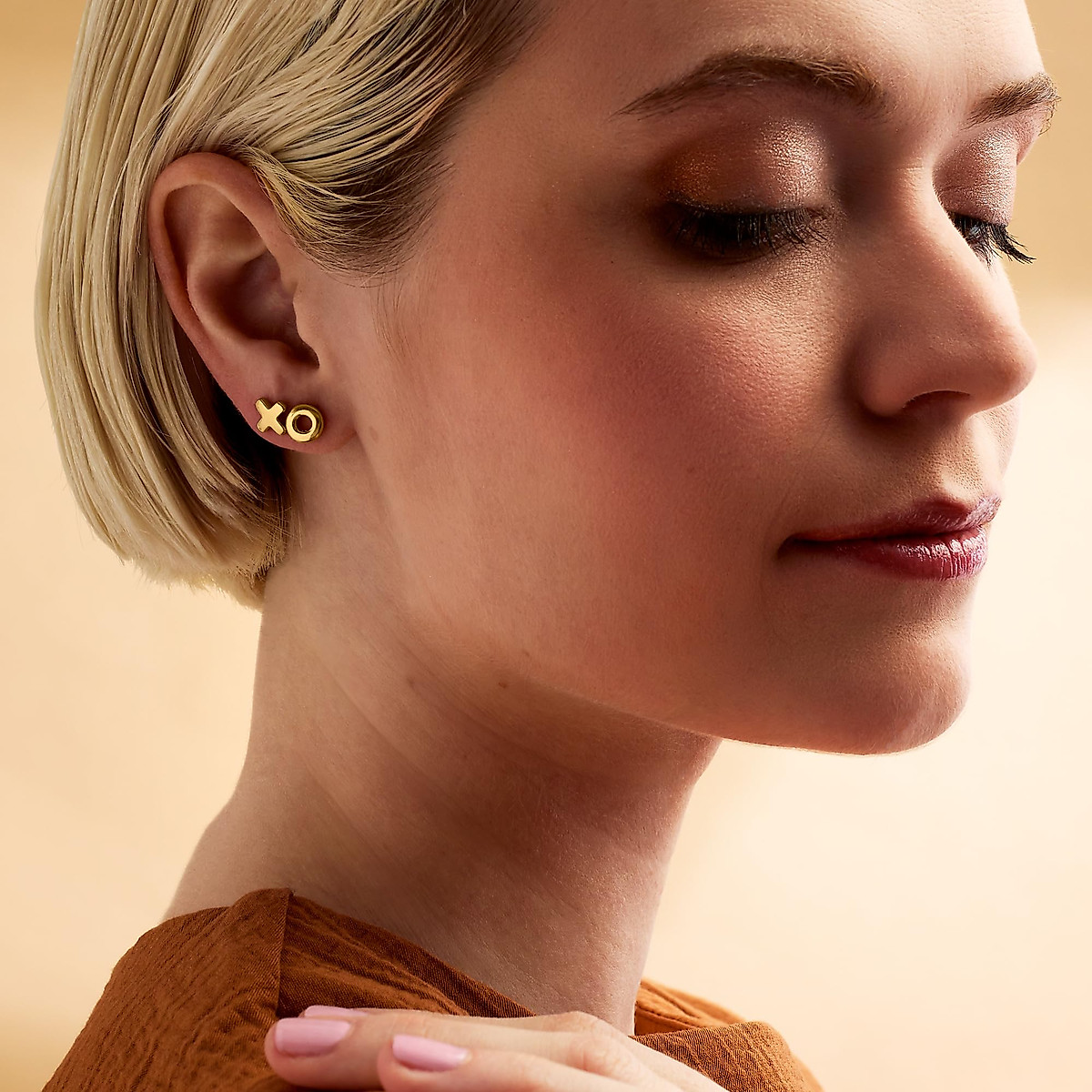 RS Pure by Ross-Simons 14kt Yellow Gold Xo Mismatched Earrings